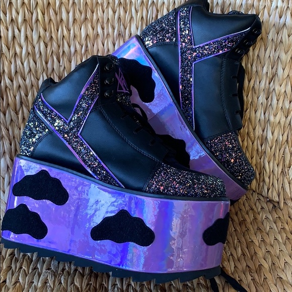 YRU | Shoes | Nib Yru Glitter Night Sky Platforms | Poshmark